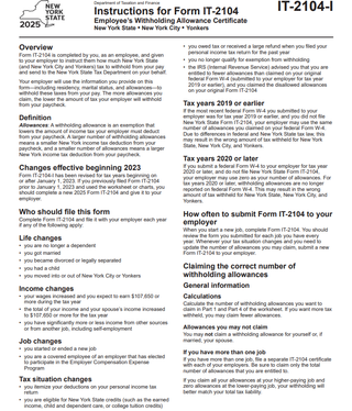 Guide to NY State Form IT-2104 (2025)