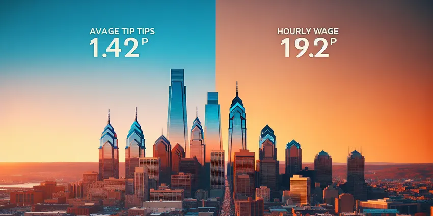 Average Waitress Tip Income in Philadelphia vs Hourly Wage