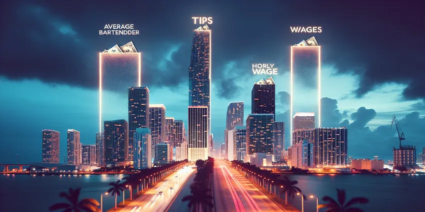 Average Bartender Tip Income in Miami vs Hourly Wage