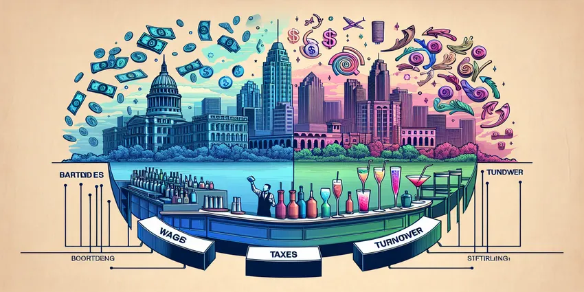San Antonio Cost of Hiring Bartender: Wages, Taxes, Training and Turnover